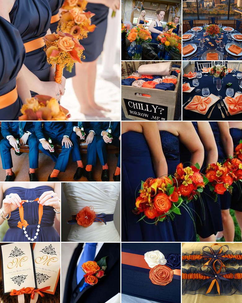 Navy and Burnt Orange Weddings Navy and Burnt Orange Weddings